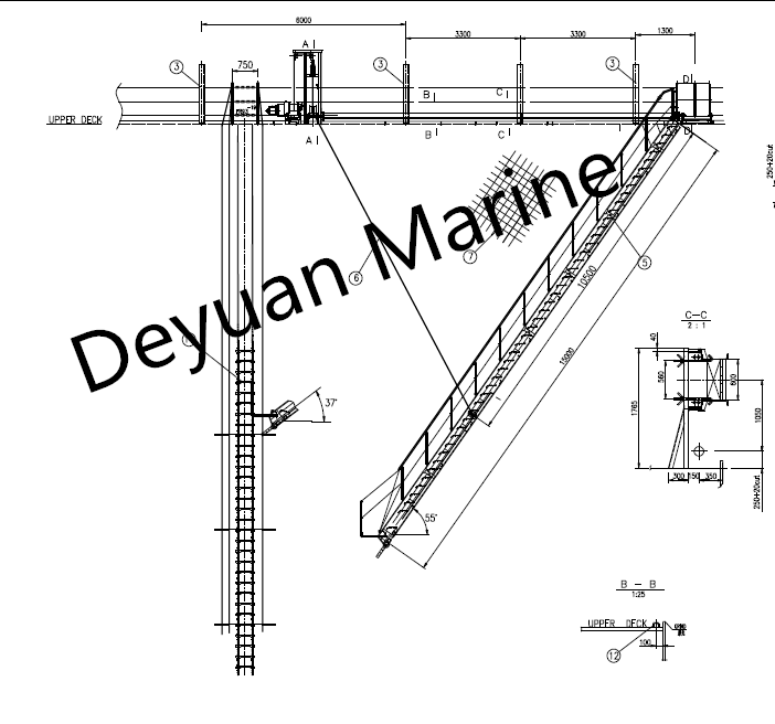 15M Marine Aluminium Accommodation Ladder With CCS Approval For Ship ...