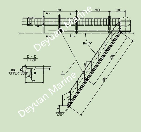 9M Marine Aluminium Accommodation Ladder With ABS Approval For Ship ...