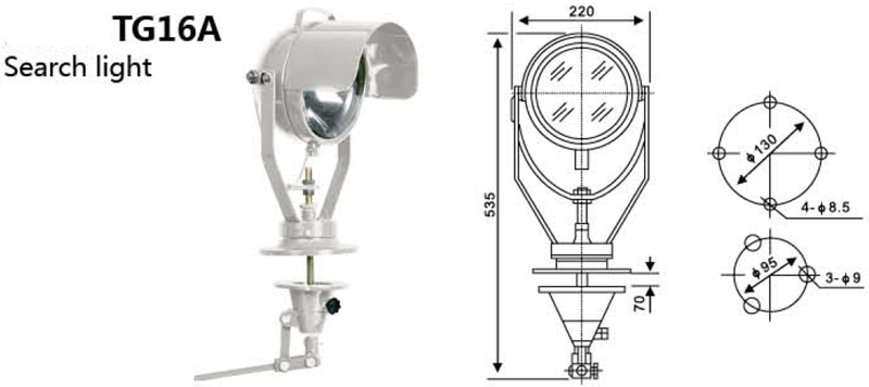 TG 16 Series Easy Operated Marine Searchlight 12V/24V from China ...