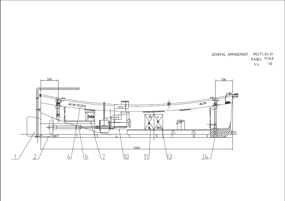 Fiberglass Open Type Lifeboat G.R.P Working Boat with Diesel Engine ...