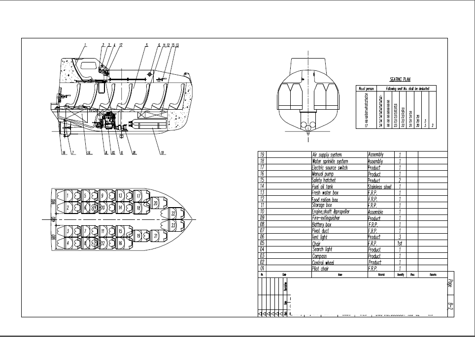 5.8M Tanker Version Flame-resistant Totally Enclosed Free Fall Lifeboat ...