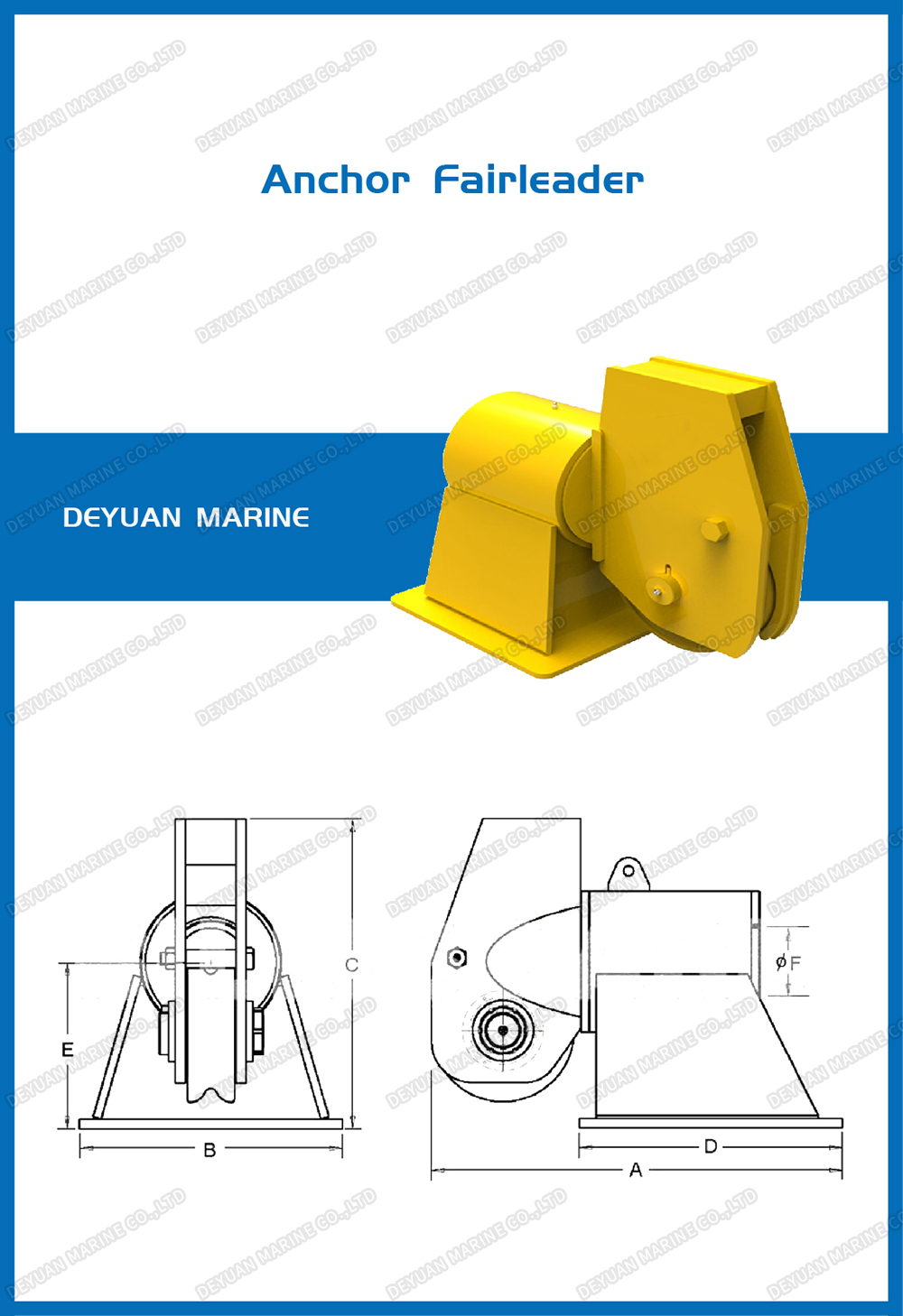 A40 Deck Mounted Single Sheave Swivel Head Anchor Fairlead from China ...